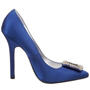 Martinez Valero | Shoes | Martinez Valero Blue Satin Pumps Shoes New In ...